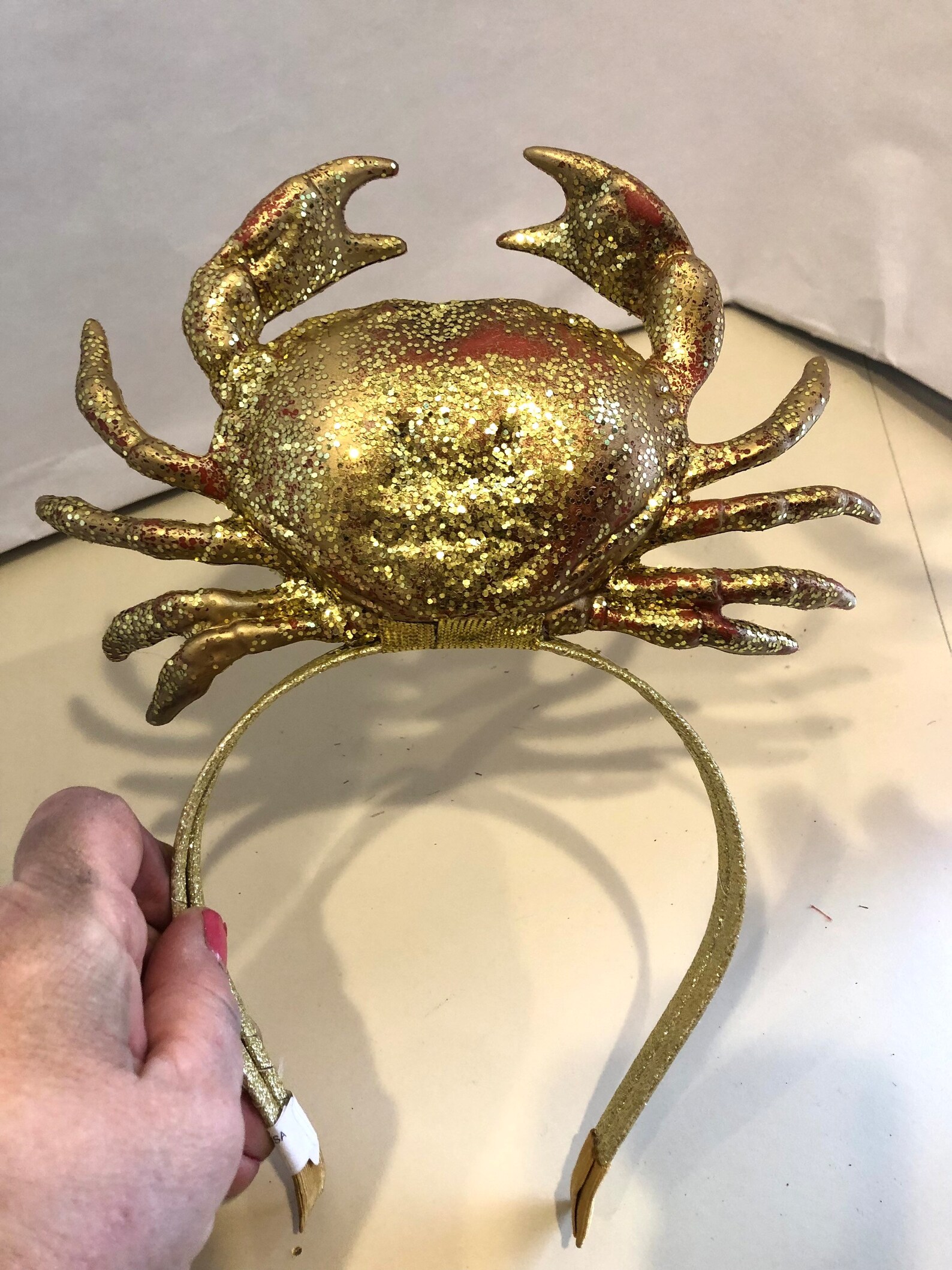 Crab Fascinator -miss Baltimore Crown- Gold Sparkle Seafood Crown - Etsy