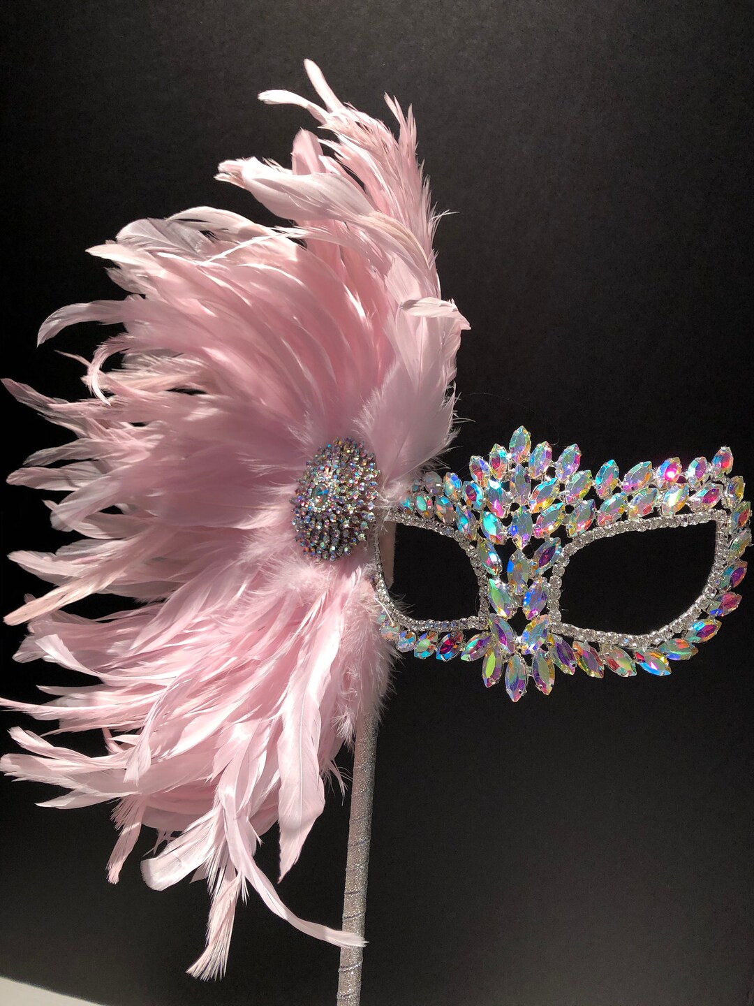 Pink Rhinestone Masks- Masquerade Mask- Mardi Gras - Etsy