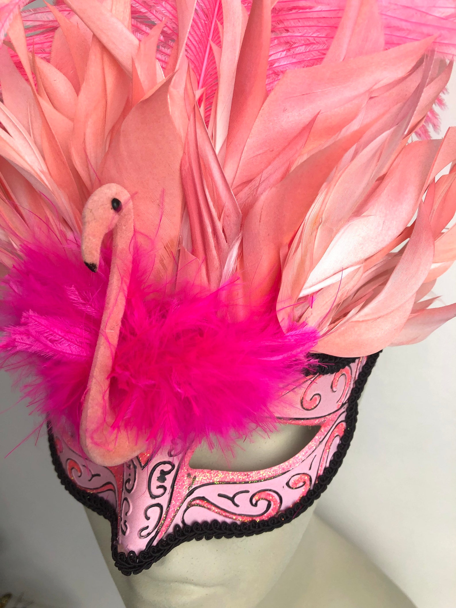 Flamingo Mask Mardi Gras Mask Masquerade - Etsy