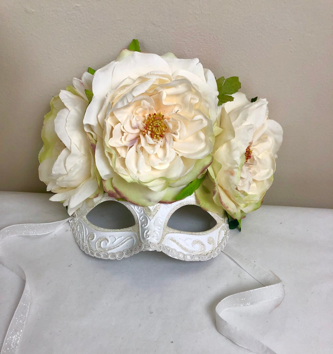 Ivory Flower Masquerade Mask -bridal- Mardi Gras - Etsy