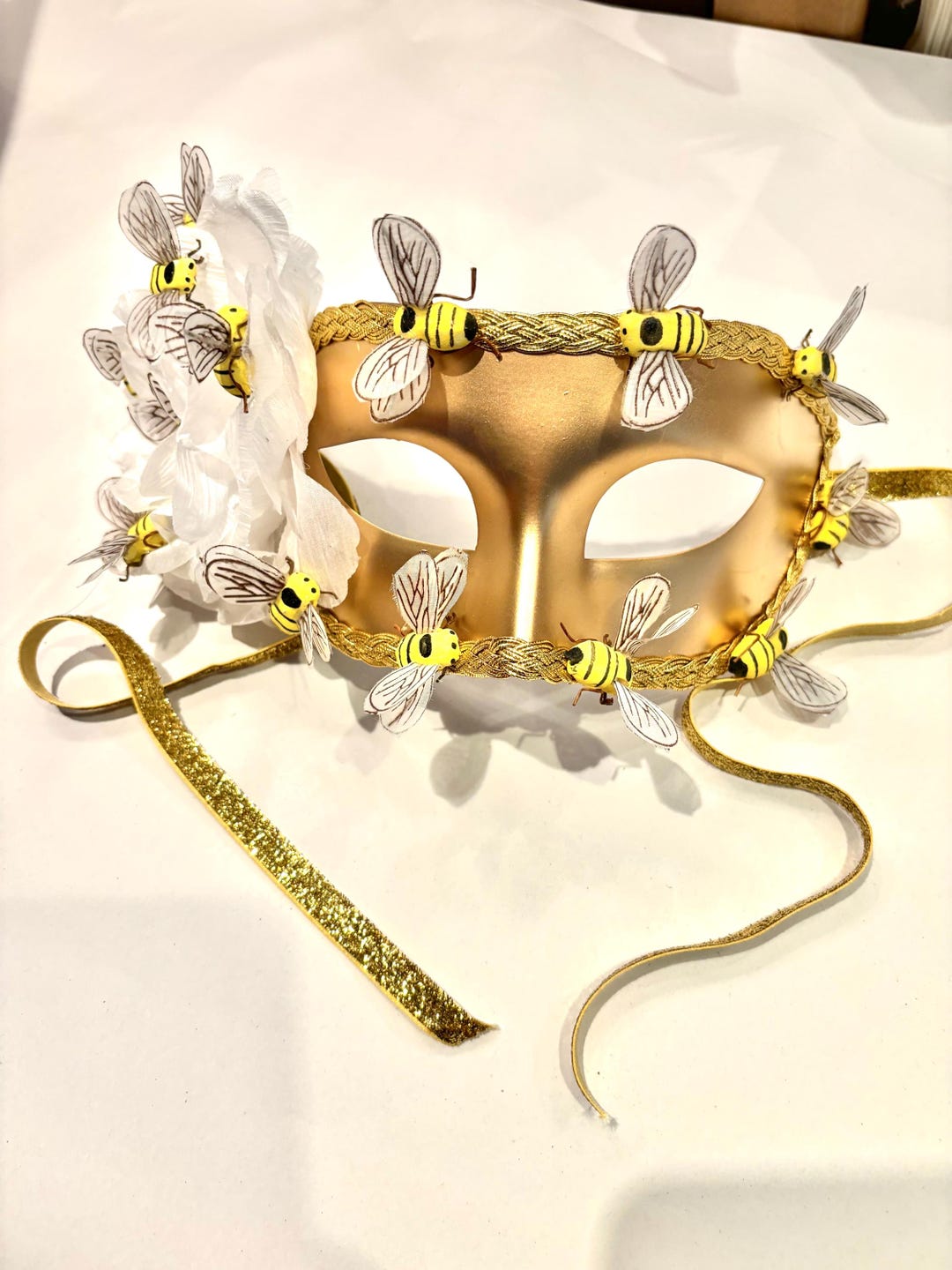 Bee Masquerade Mask-gold Mask- Bee Costume -halloween-nye - Etsy