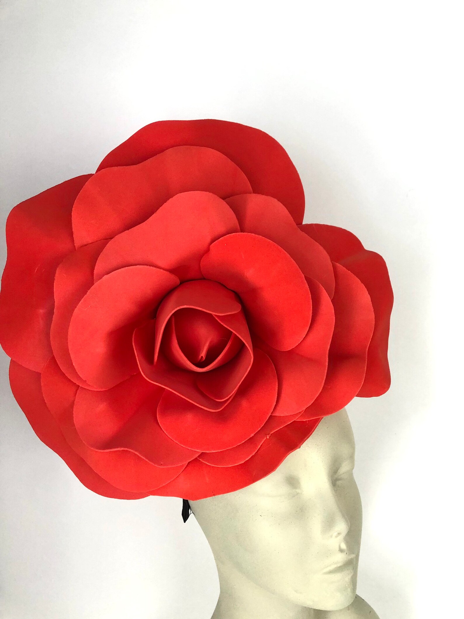 Large Rose Fascinators kentucky Derby Red Headpiece - Etsy