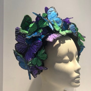 Butterfly Headpiece- Blue Purple Fascinator- Kentucky Derby - Etsy