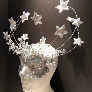 Star Masquerade Mask- Mardi Gras- Silver or Gold - Etsy