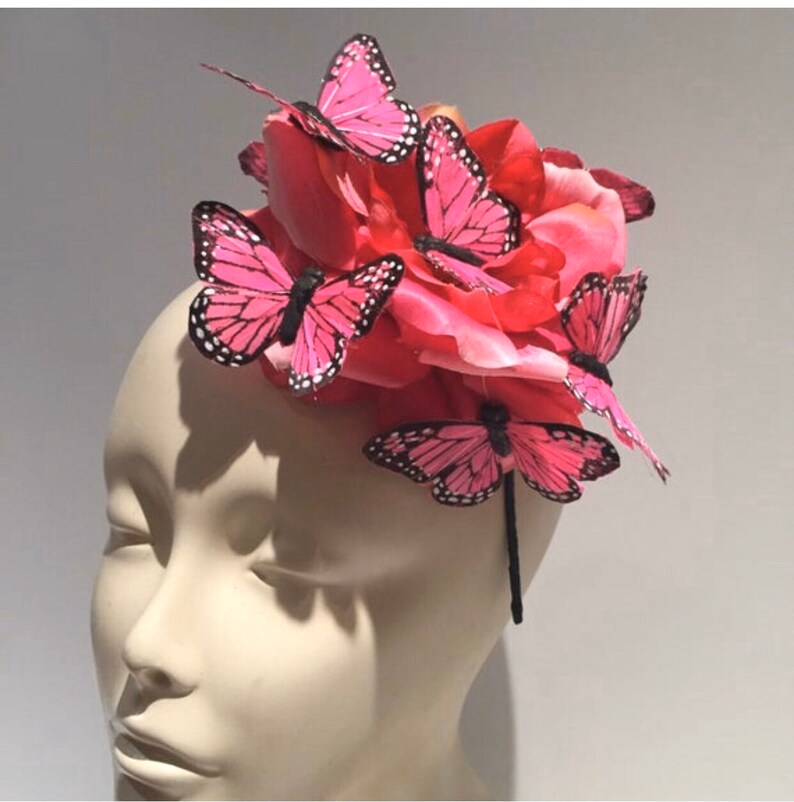 Orange Butterfly Headband Derby Fascinator - Etsy