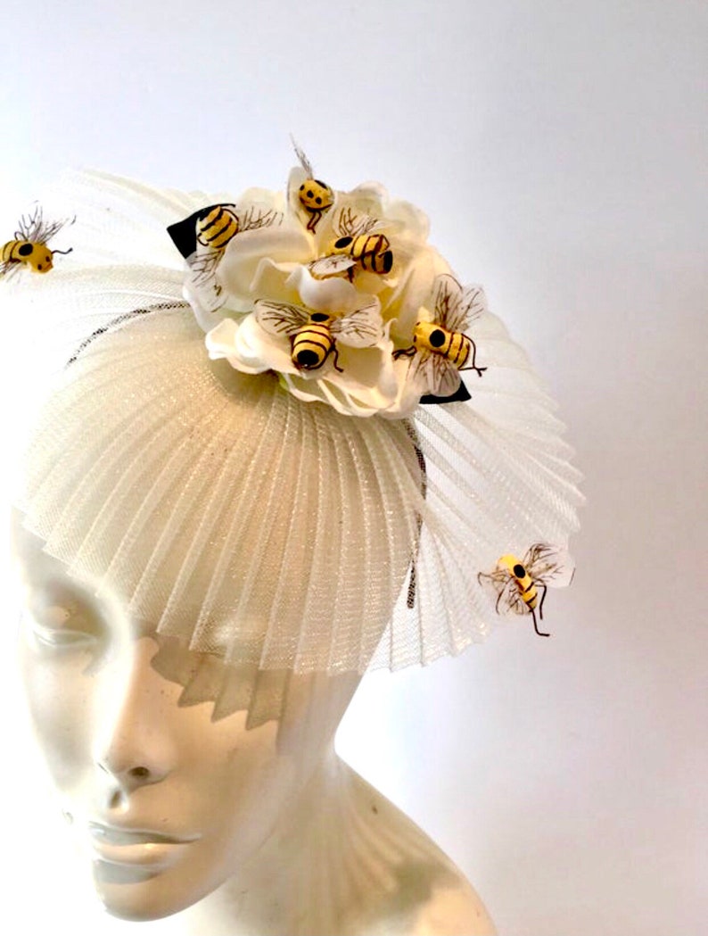 Ivory Fascinator bee Headpiece for Kentucky Derby - Etsy