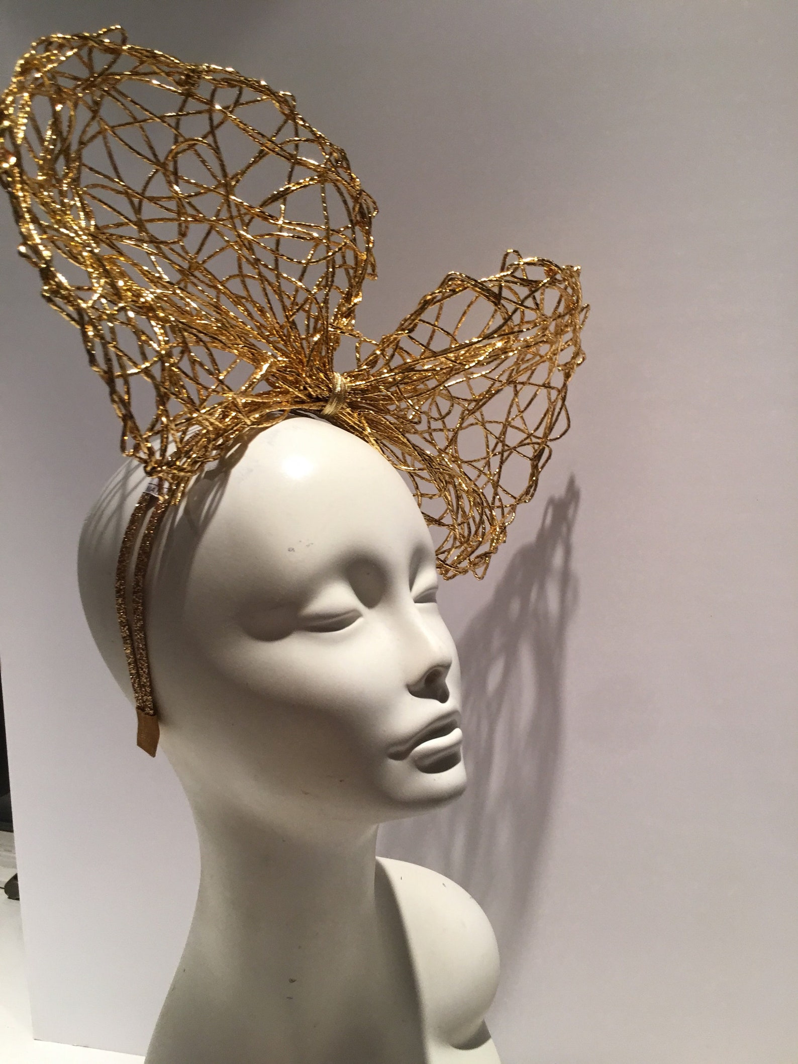 Gold Bow Fascinator Large Bow Headband - Etsy