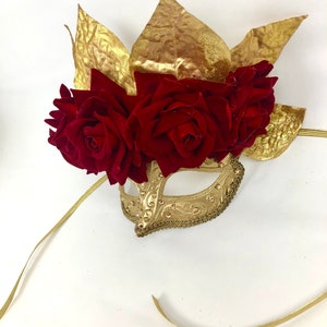 Red Rose Masquerade Mask- Mardi Gras Mask - Etsy