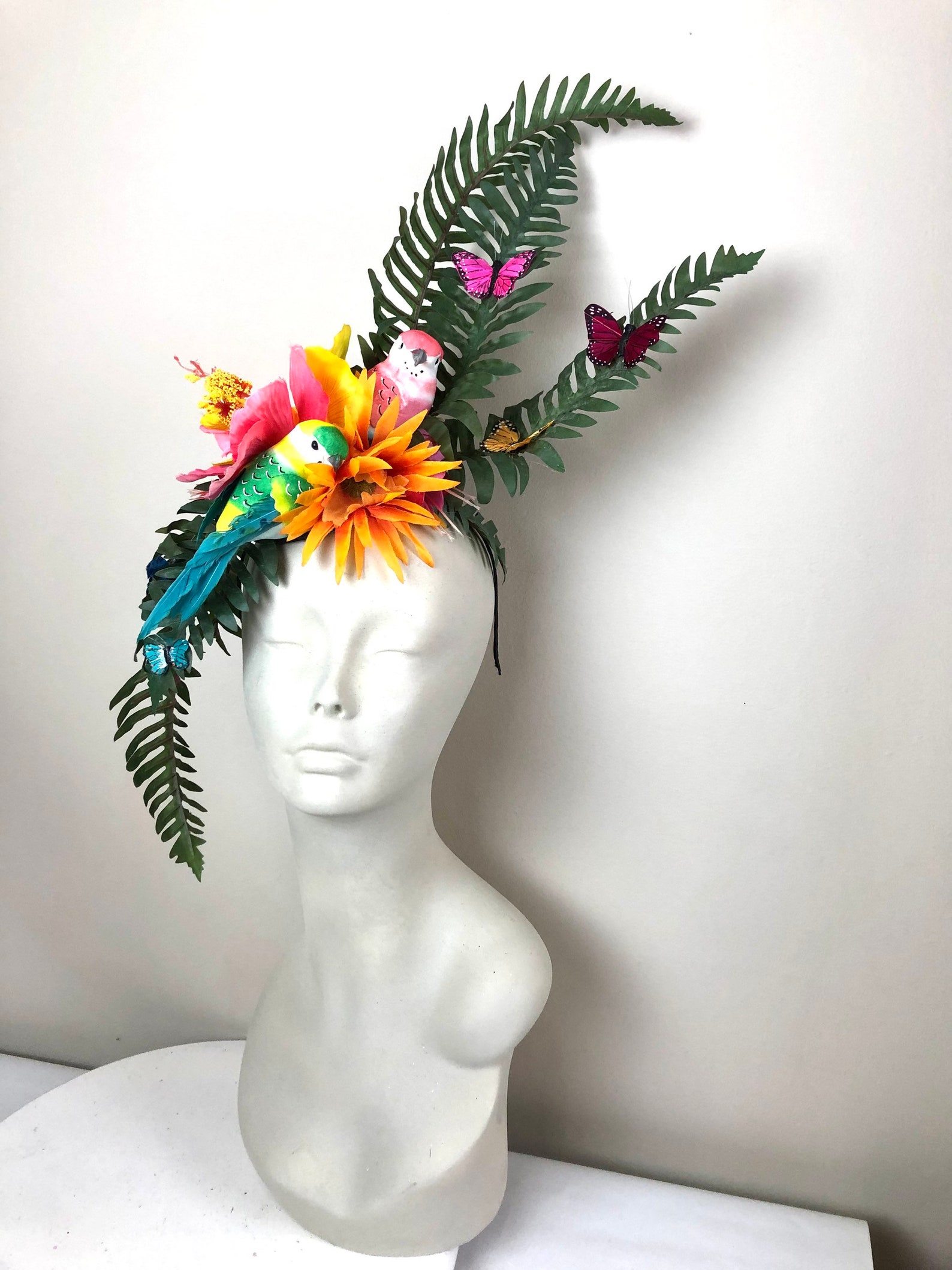 Tropical Headpiece- Bird Fascinator - Derby Headdress - Etsy