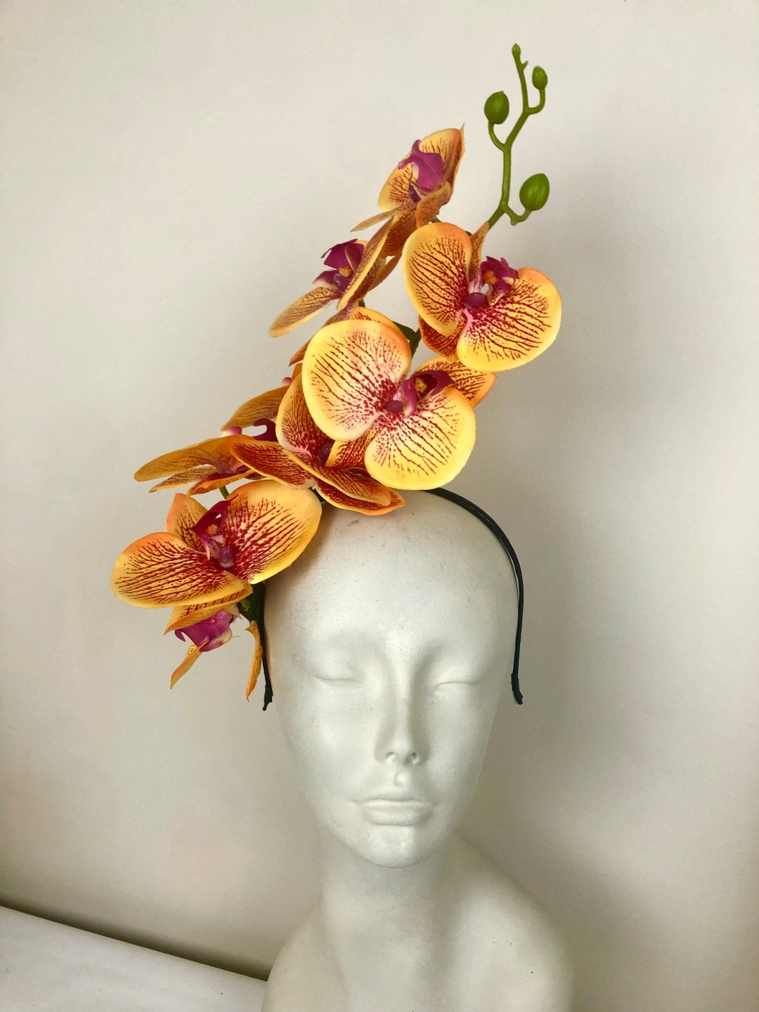 Orange Pink Fascinator Orchid Flower Headband - Etsy