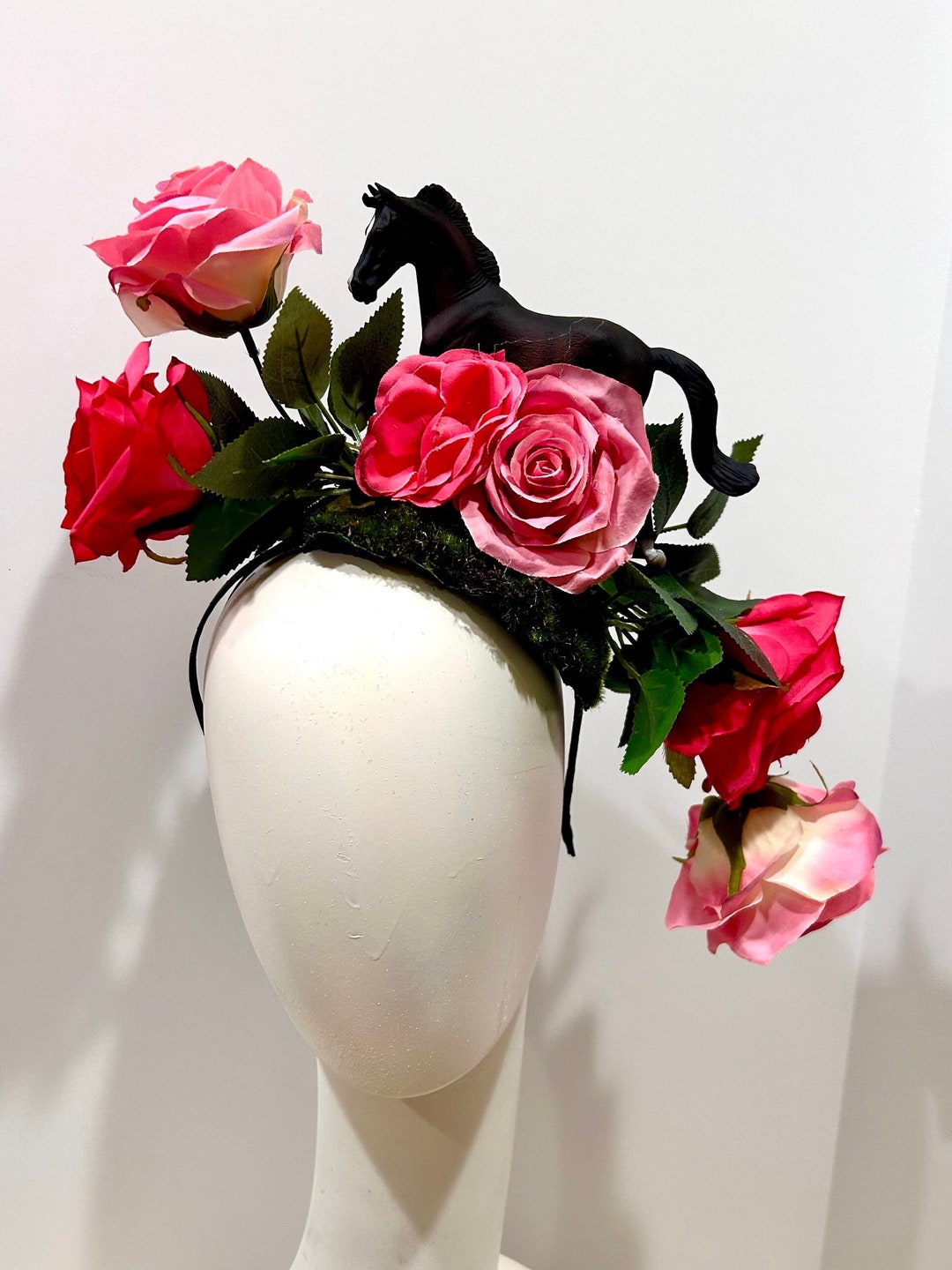 Horse Fascinators- Derby Hat- Pink Rose Fascinator- Western - Etsy