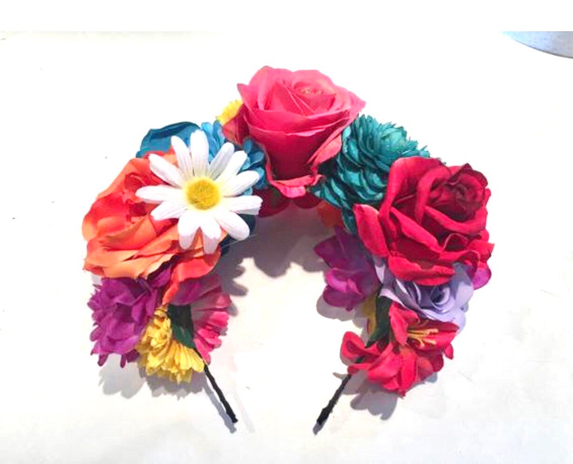 Flower Crown Festival Floral Headband Day of the Dead | Etsy