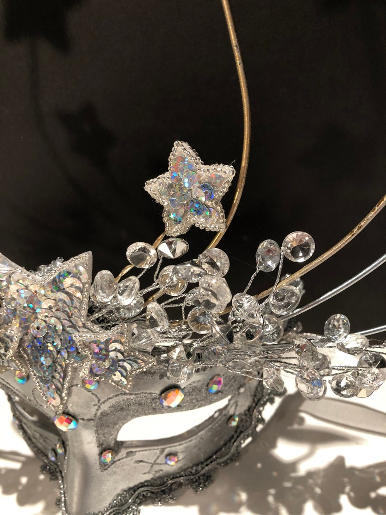 Star Masquerade Mask Mardi Gras Diner En Blanc silver - Etsy