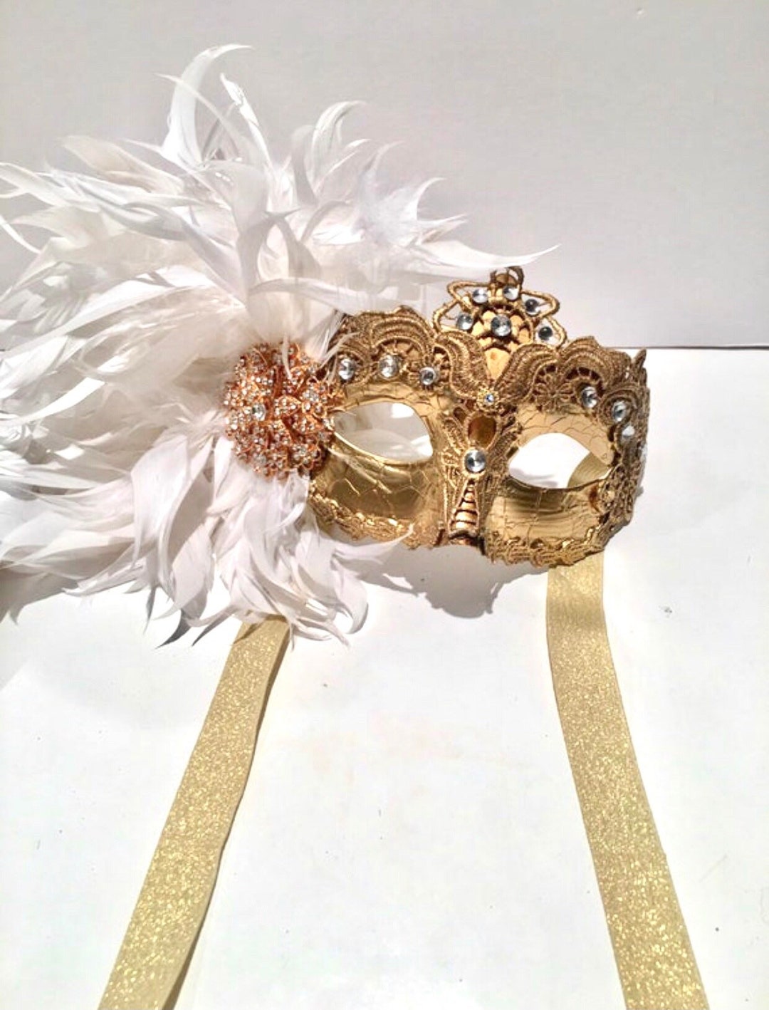Gold Halloween Masks Venetian Mask Masquerade - Etsy