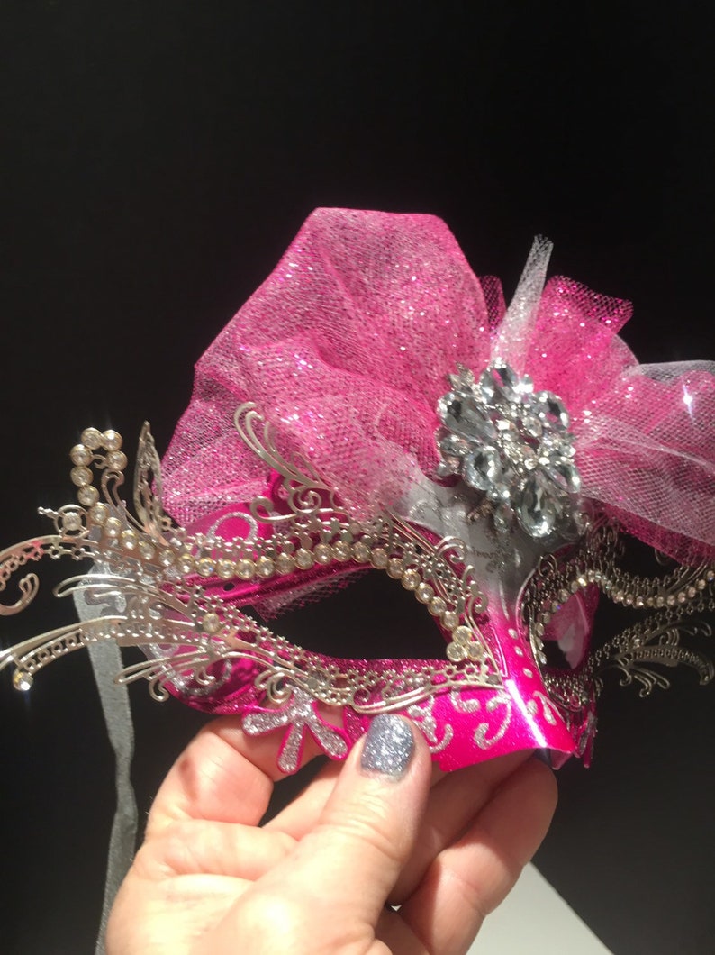Hot pink Mask Womens Masquerade mask | Etsy