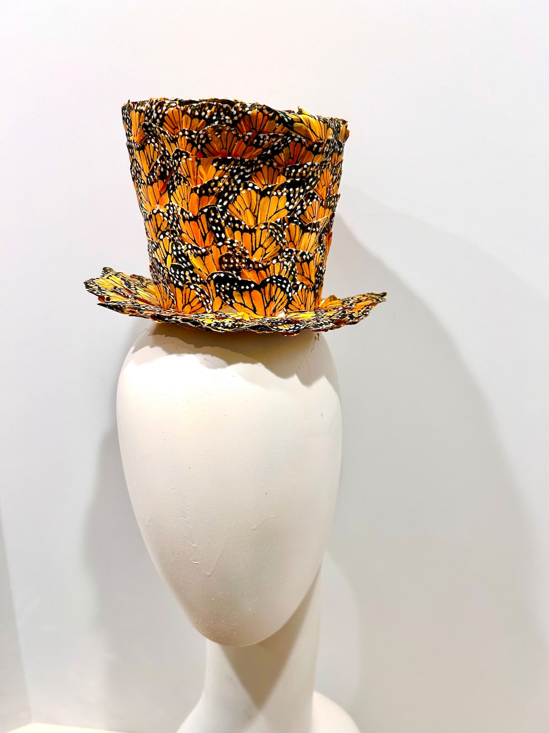 Orange Fascinator Hat Derby Top Hat Butterfly - Etsy