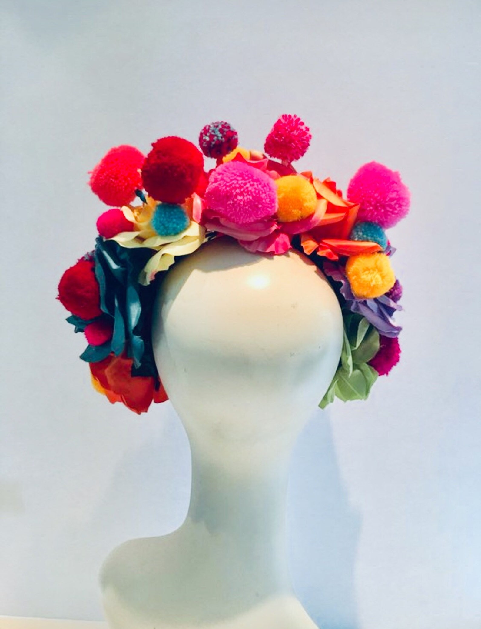 Pink Headdress Pom Pom Headpiece - Etsy