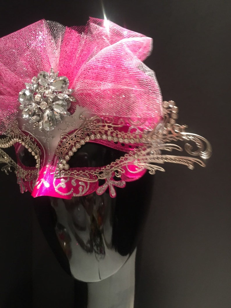Hot pink Mask Womens Masquerade mask | Etsy