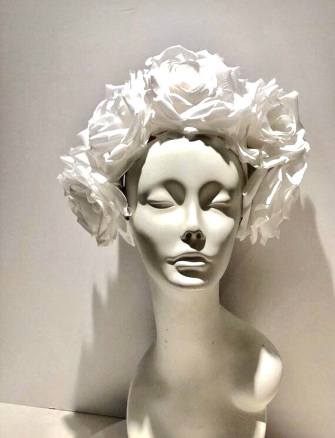 White Rose Headpiece- All White Party- Flower Headdress - Etsy