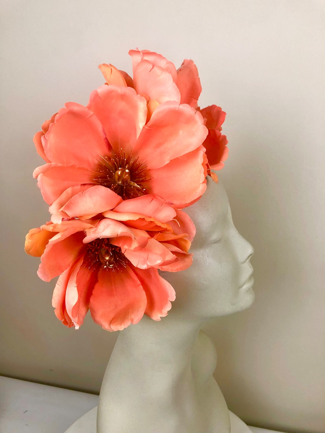 Coral Fascinator- Derby- Magnolia Headband - Etsy