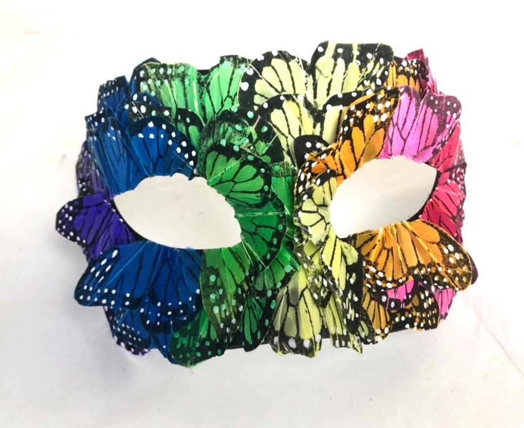 Rainbow Masquerade Mask- Mardi Gras -butterfly Masks - Etsy