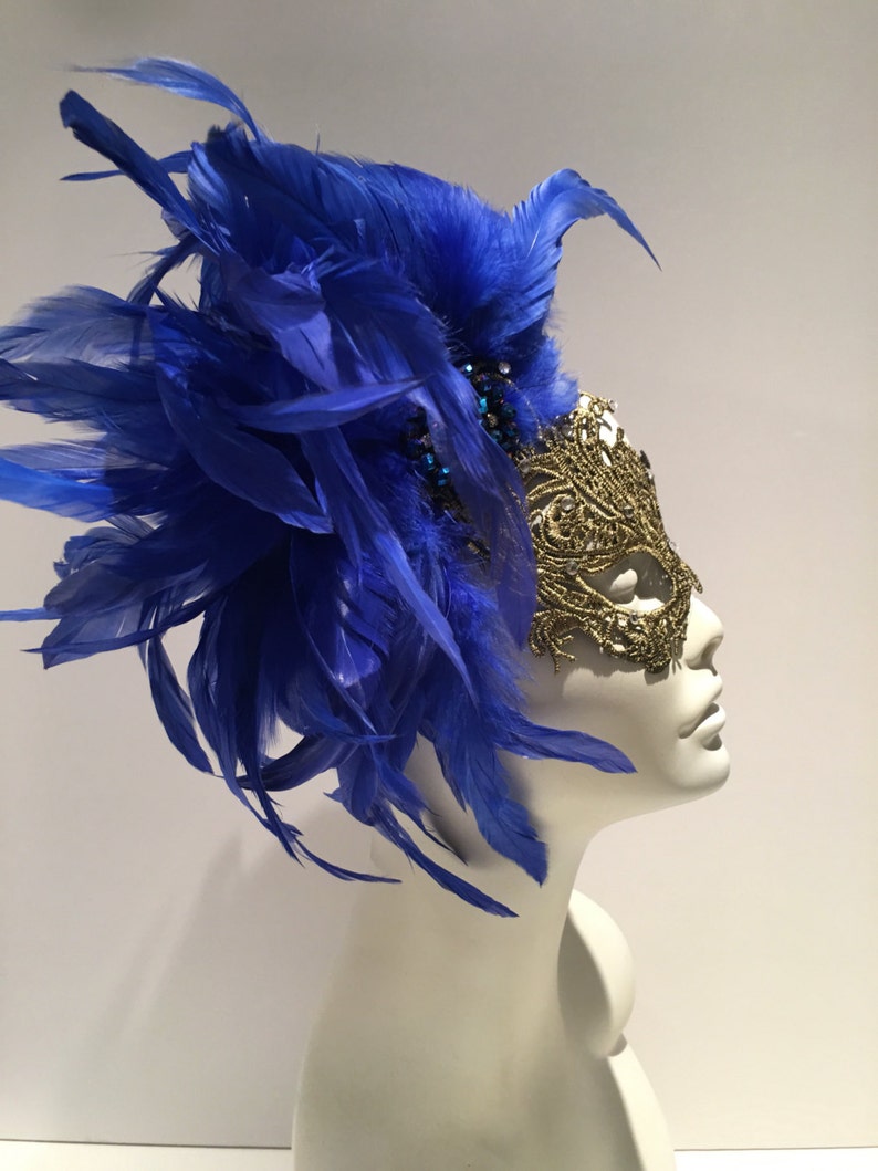 Royal Blue Mask Lace Mask Halloween Masquerade - Etsy UK