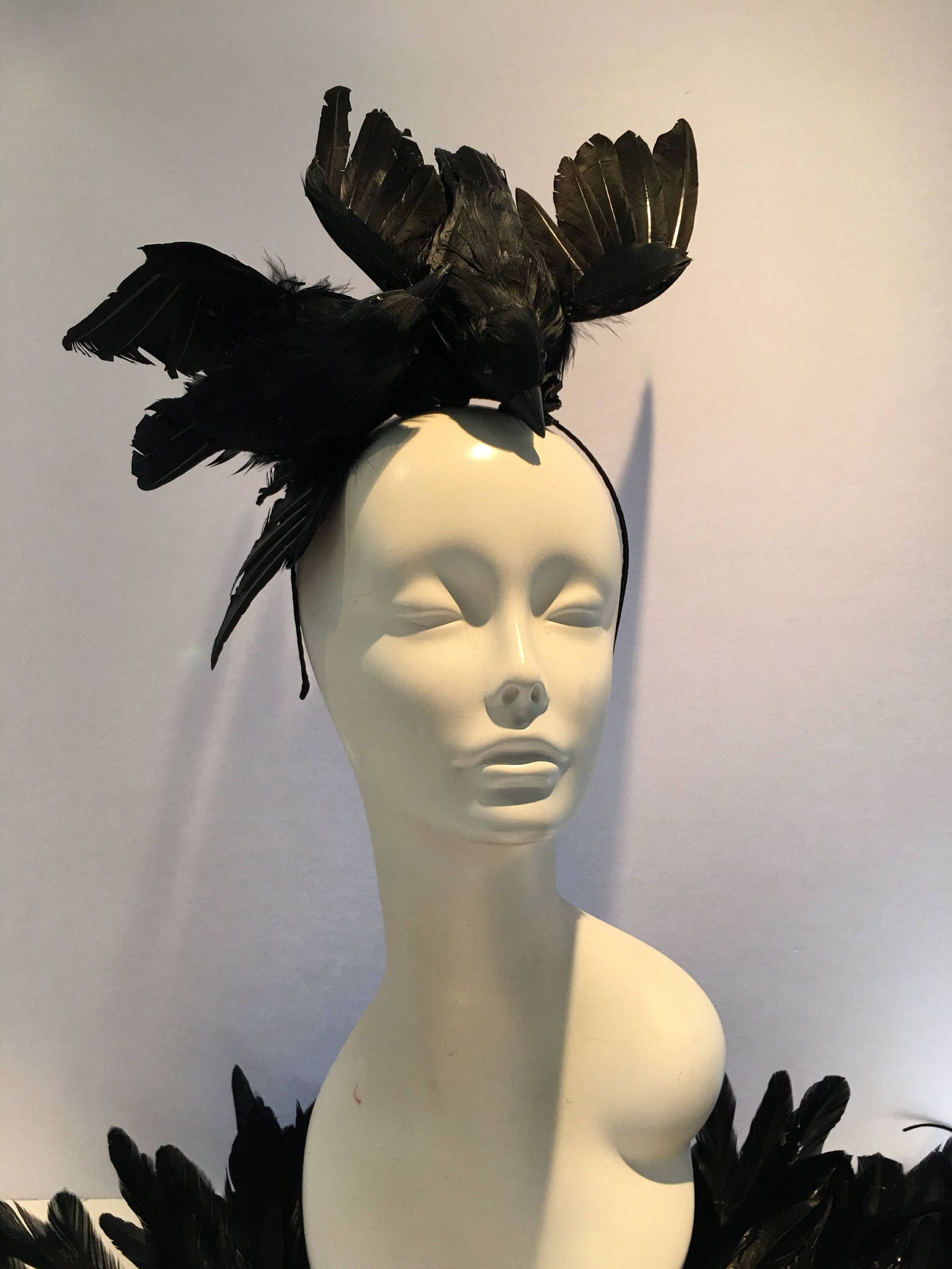 Black Fascinator Bird Costume Crow Garden of Time - Etsy