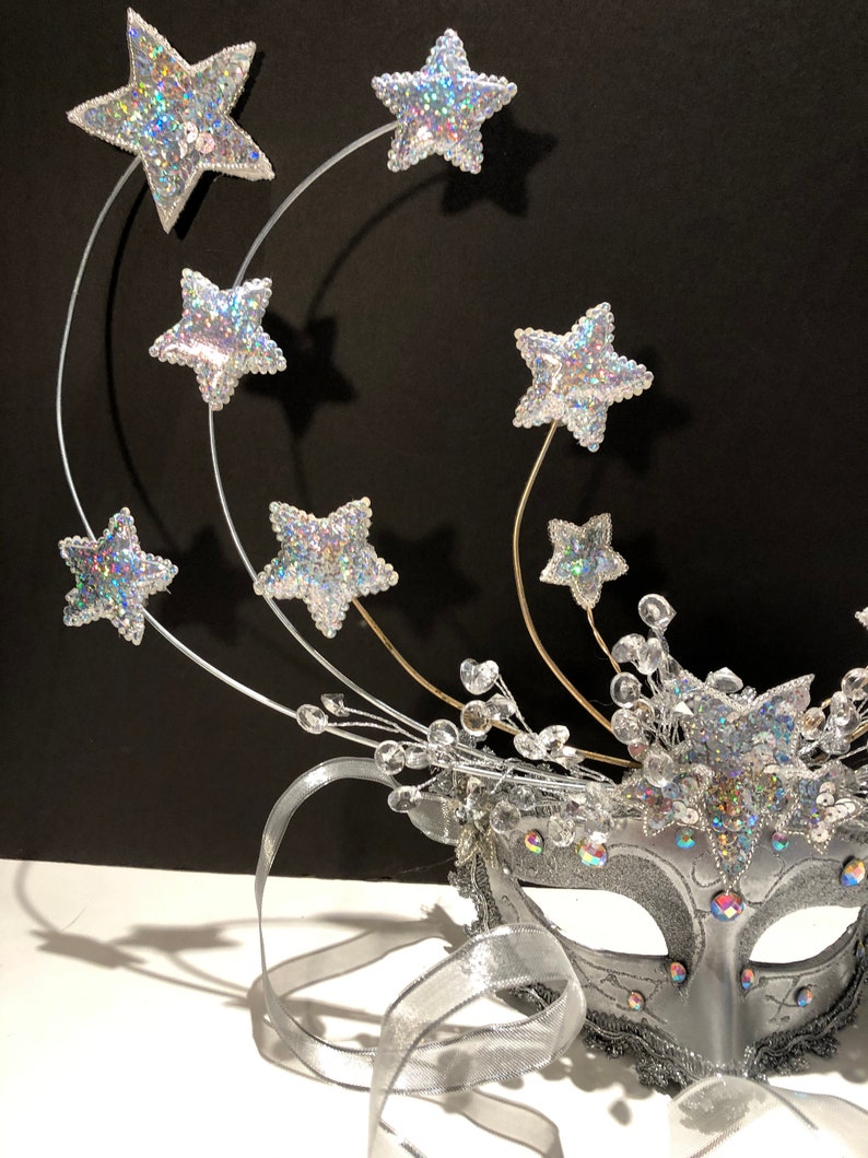 Star Masquerade Mask- Mardi Gras- Silver or Gold - Etsy