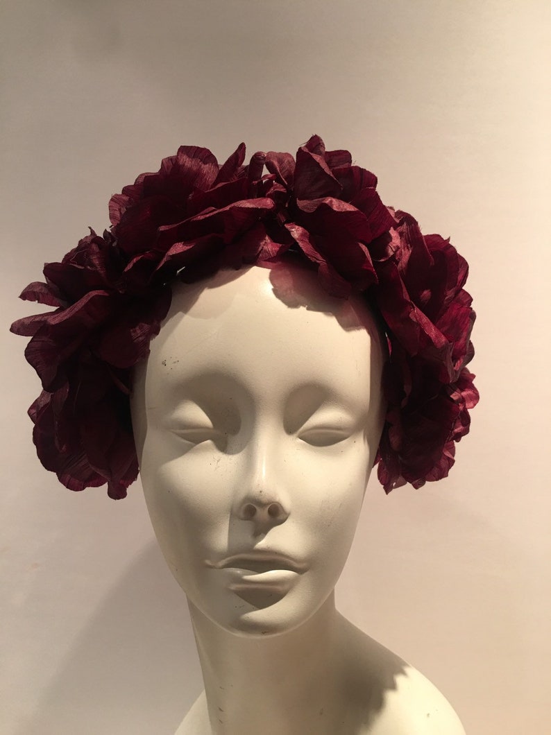 Black Rose Headband Flower Headpiece | Etsy