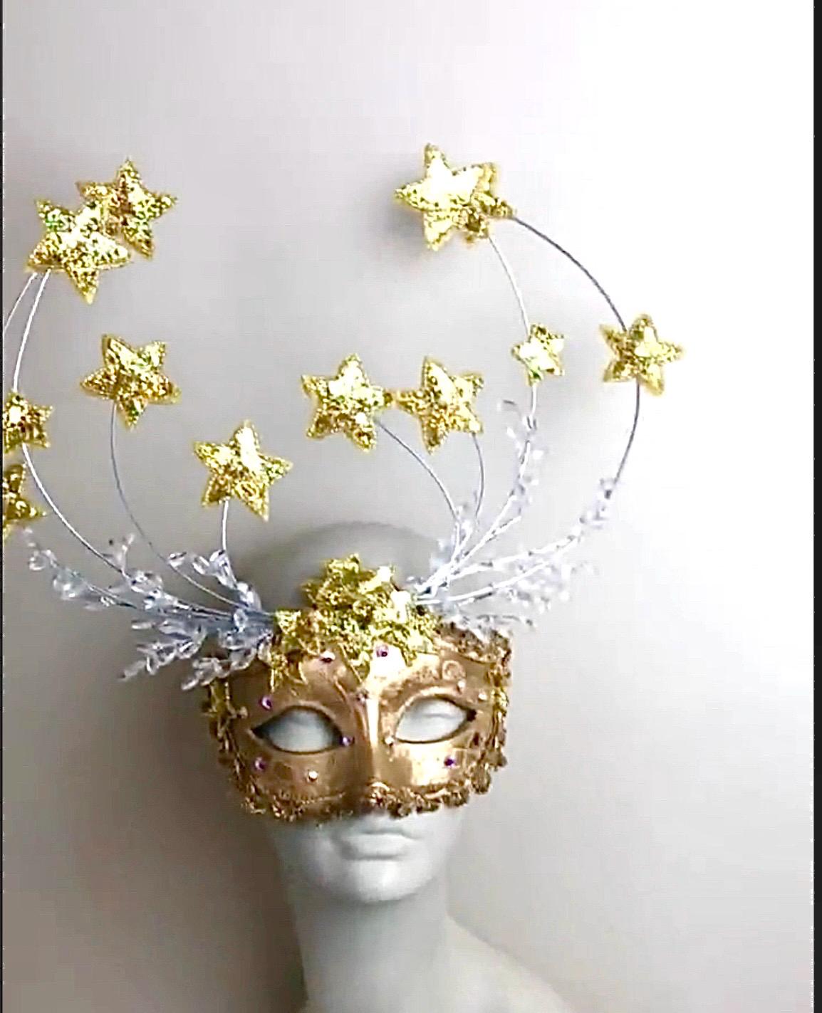 Star Masquerade Mask- Mardi Gras- Silver or Gold - Etsy