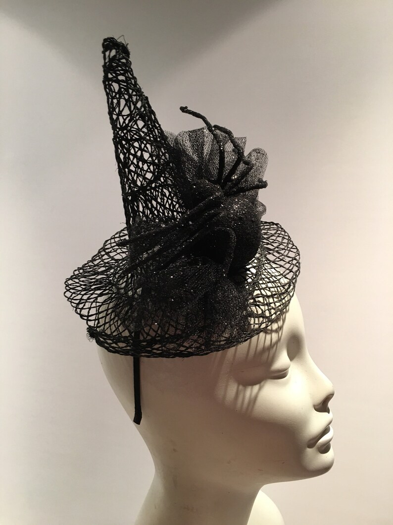 Witch Hat Witch Fascinator Mini Witch Top Hat | Etsy