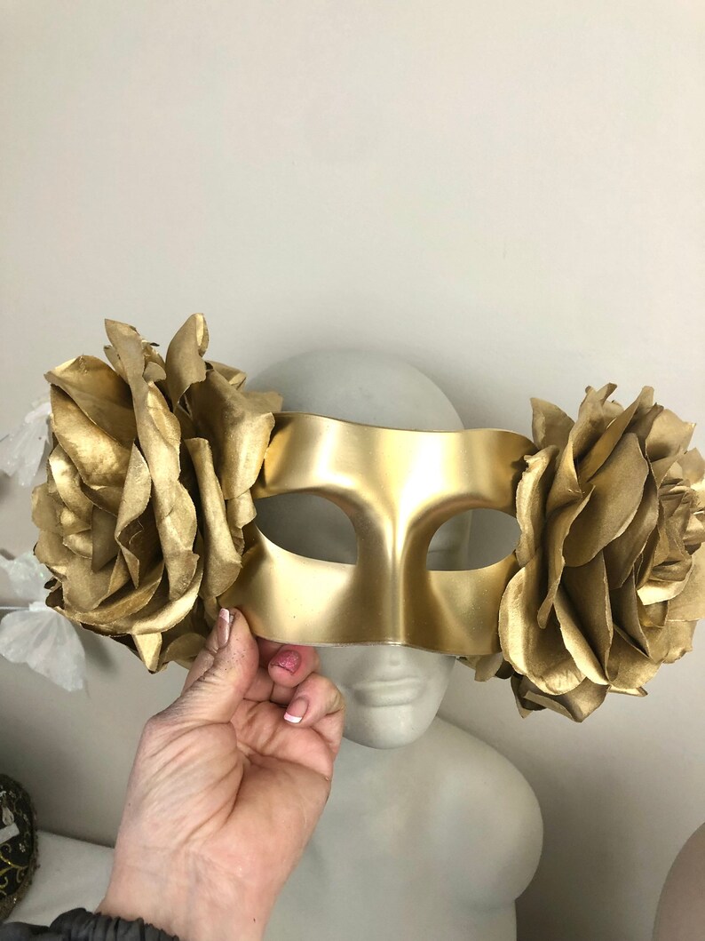 Gold Flower Masquerade Mask Masquerade Ball Costume Ball - Etsy