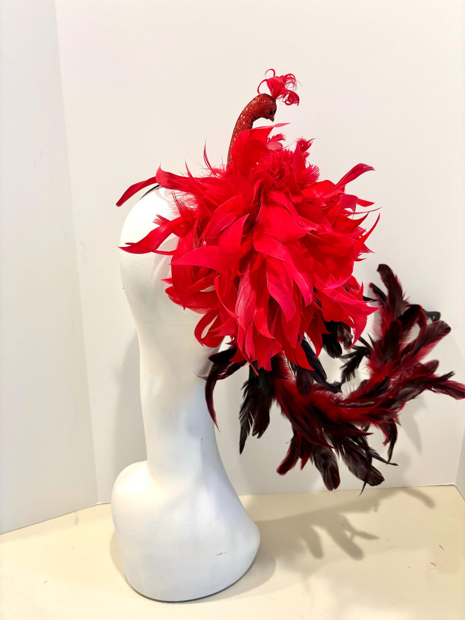Red Fascinator- Bird Headband Costume - Etsy
