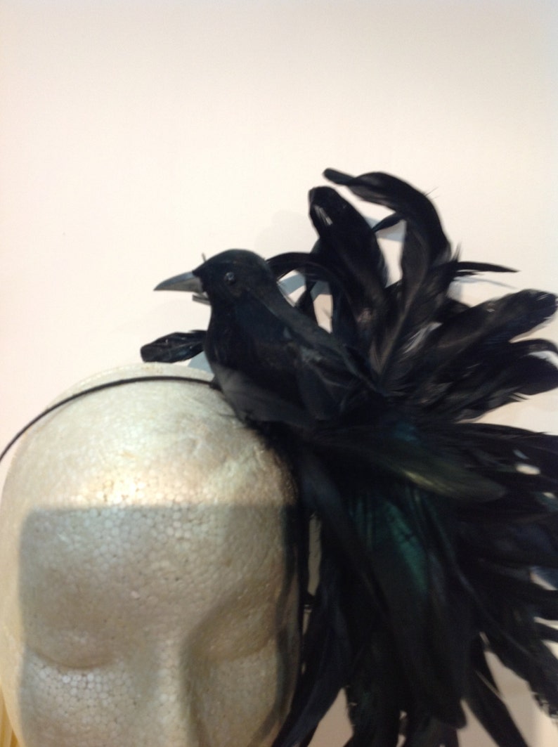 Crow Fascinator -moira Rose- Bird Headpiece -derby- Polo Match- Tea ...
