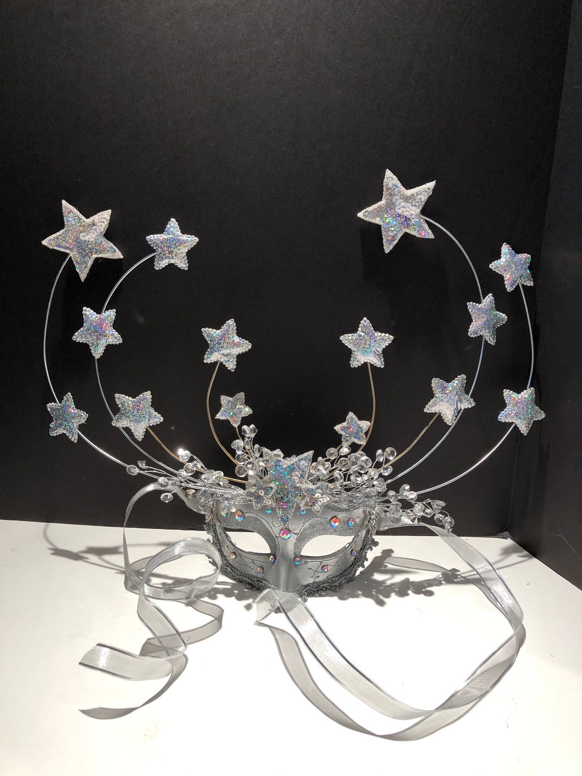Star Masquerade Mask- Mardi Gras- Silver or Gold - Etsy