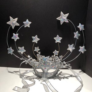 Star Masquerade Mask- Mardi Gras- Silver or Gold - Etsy