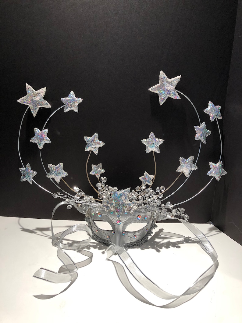 Star Masquerade Mask Mardi Gras Diner En Blanc silver - Etsy