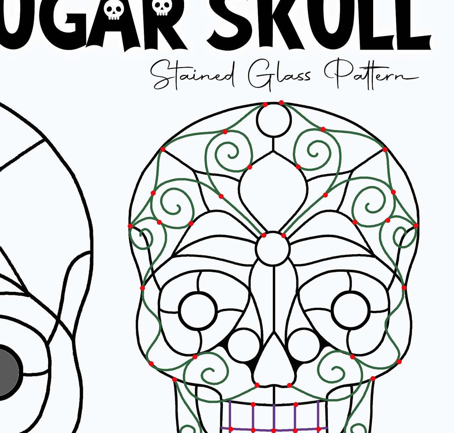 Sugar Skulls Stained Glass Patterns - Etsy