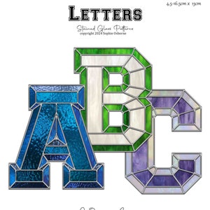 Beveled Letters Stained Glass Pattern - Etsy