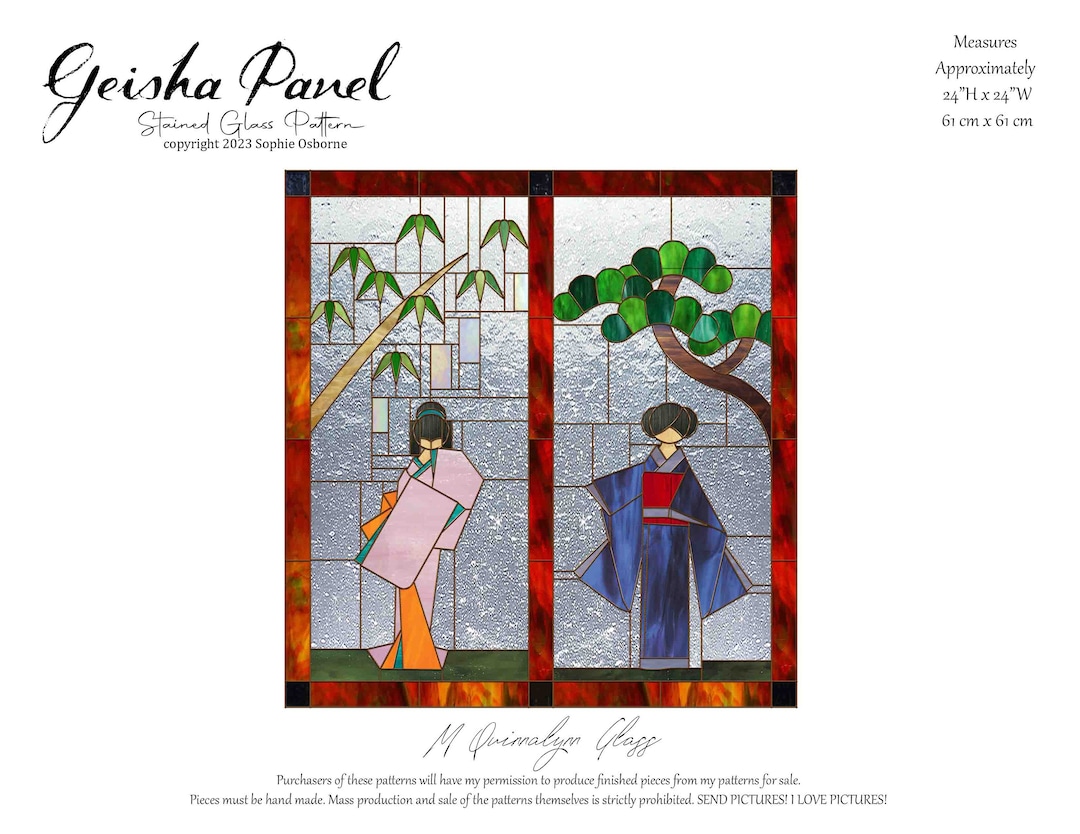 Geisha Panel Stained Glass Pattern - Etsy