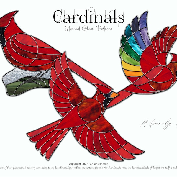 Stained Glass Cardinal Pattern - Etsy