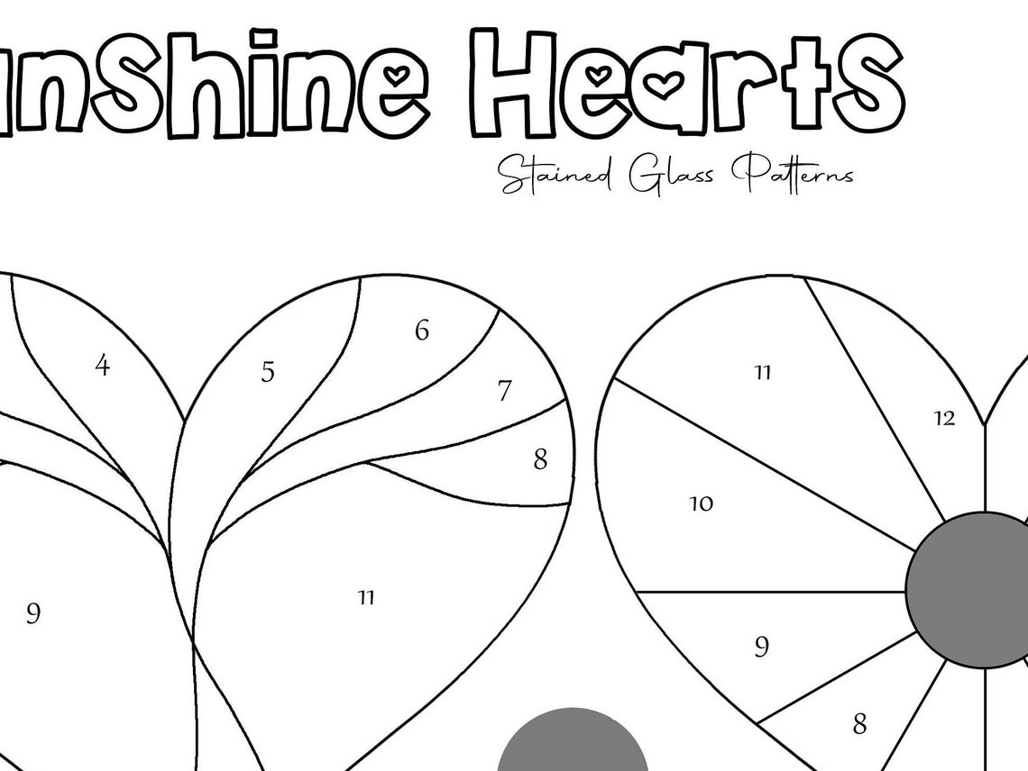 Sunshine Hearts Stained Glass Patterns - Etsy