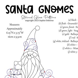 Santa Gnomes Stained Glass Patterns - Etsy