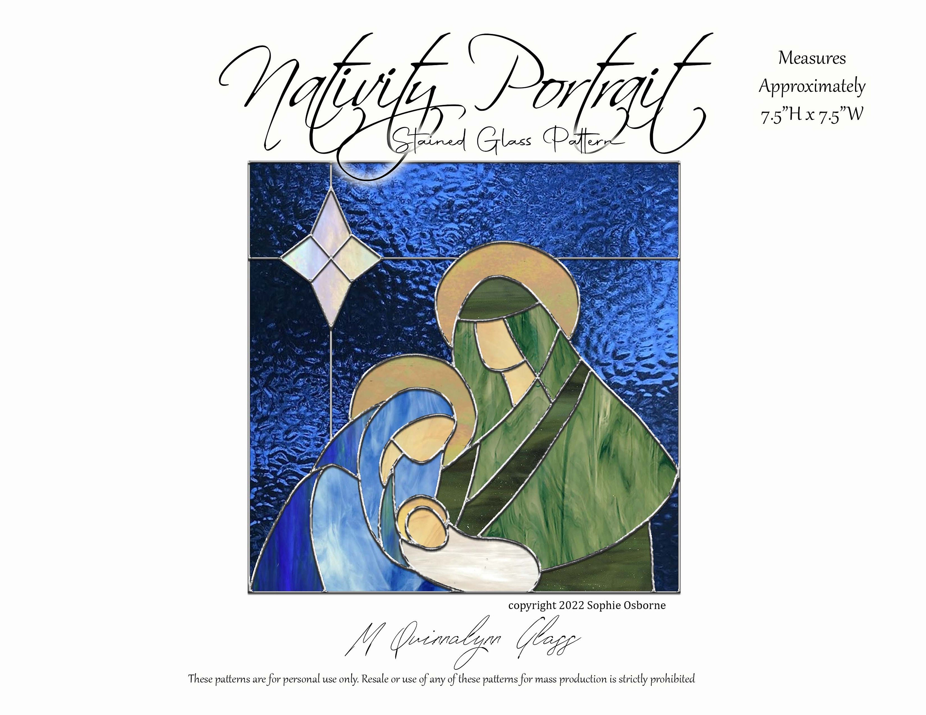 Nativity Scene Stained Glass Pattern