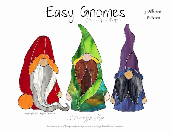 Easy Gnomes Stained Glass Patterns - Etsy