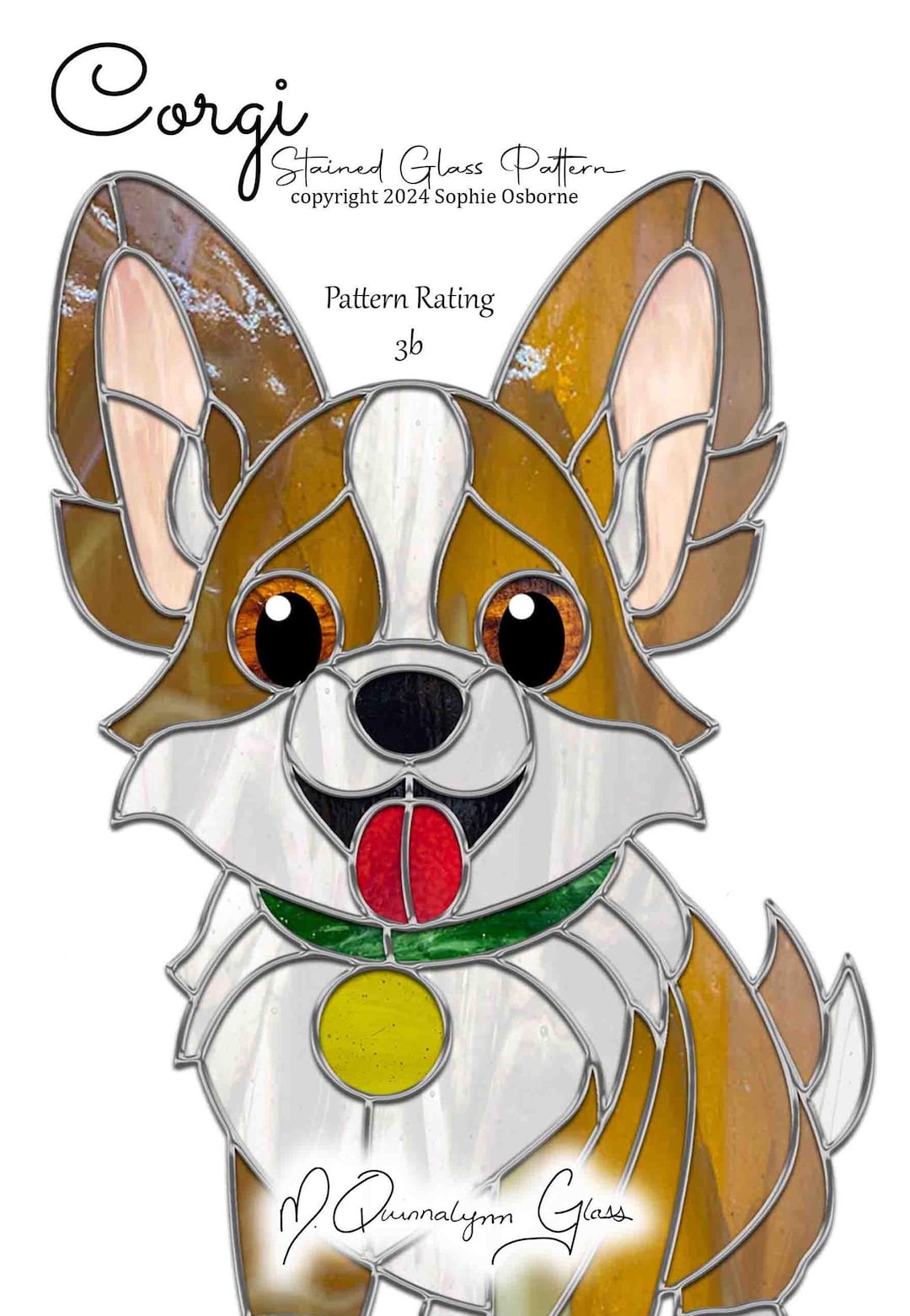 Corgi Stained Glass Pattern - Etsy