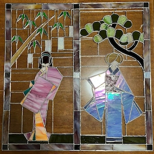 Geisha Panel Stained Glass Pattern - Etsy