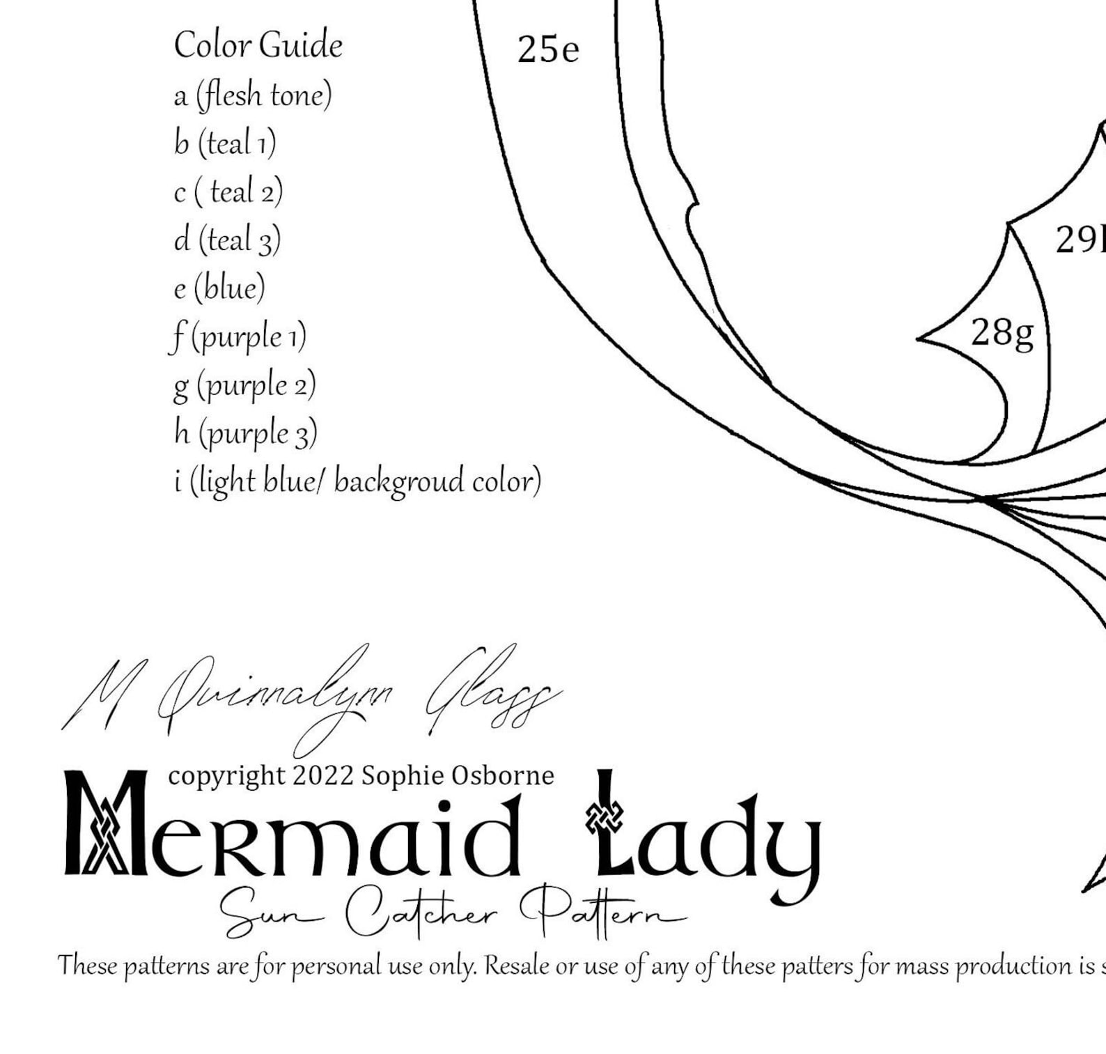 Mermaid Lady Stained Glass Pattern - Etsy