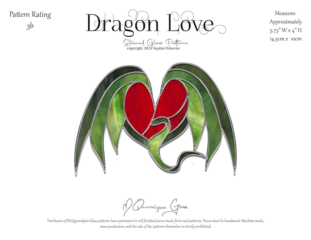 Dragon Love Stained Glass Pattern - Etsy