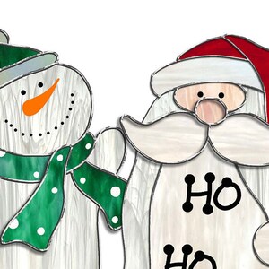 Santa and Friends Stained Glass Pattern - Etsy